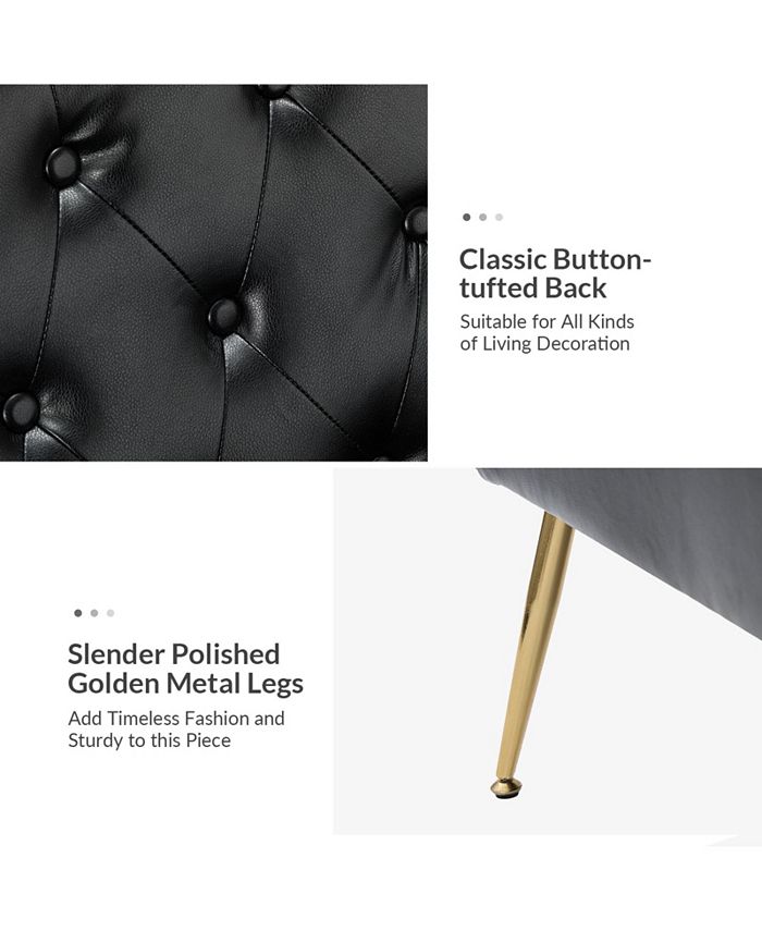 Hulala Home Chelcie Contemporary Style Armchair with Metal Legs - Macy's