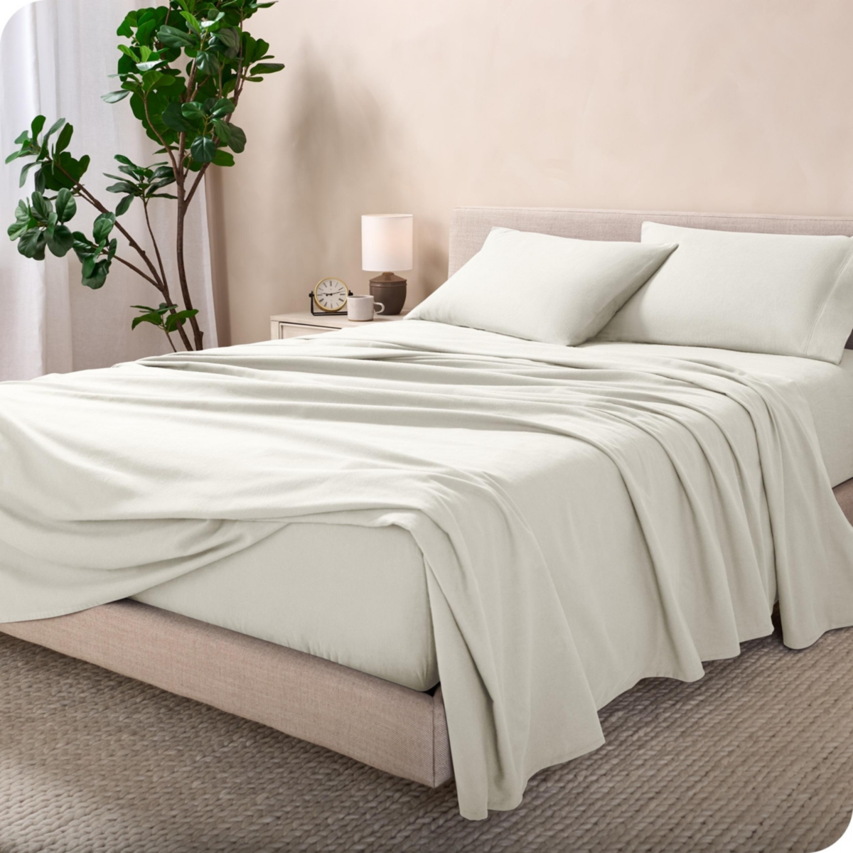 Click here for Bare Home Cotton Flannel Sheet Set - Cream prices