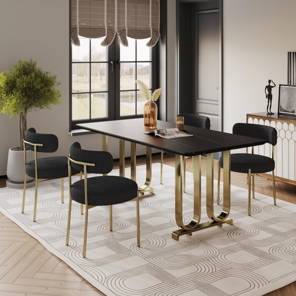 Click here for Streamdale Set of 2 Mid-Century Modern Boucle Dini... prices