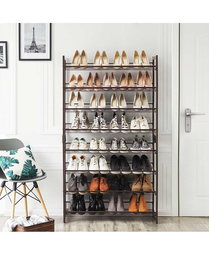 Slickblue 8-Tier Shoe Rack, Set of 2 Stackable 4-Tier Shoe Organizers ...