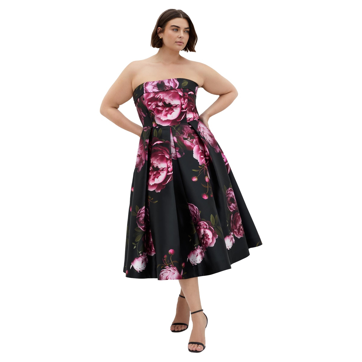Click here for City Chic Plus Size Tiffany Bloom Dress - Multi bl... prices