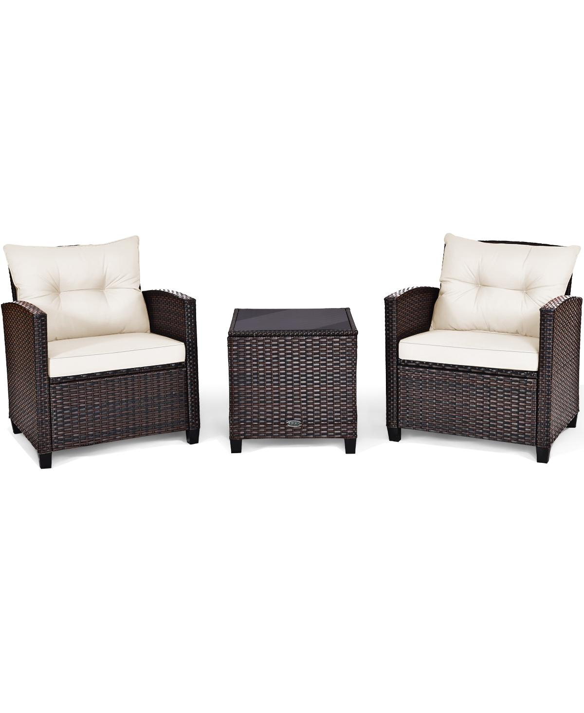 Click here for Vebreda Sugift 3 Pieces Rattan Patio Furniture Set... prices