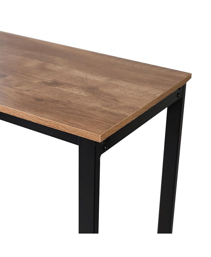 MERRICK LANE Kramer Metal Bar And Wine Table With Bottle Storage And ...