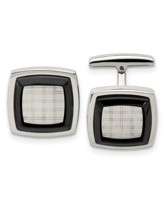 Chisel Stainless Steel Polished Black IP-plated Cufflinks - Macy's