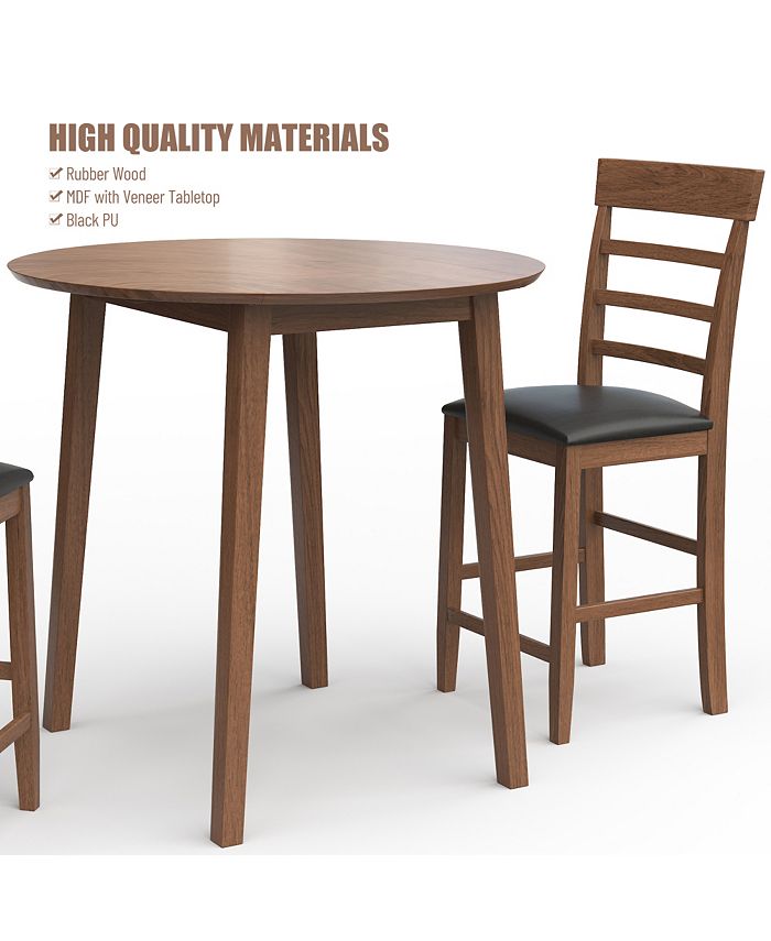 Simplie Fun Retro Round Counter Height Drop-Leaf Table Set - Macy's