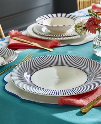 Spode Blue Italian Steccato Dinner Plates, Set of 4 - Macy's