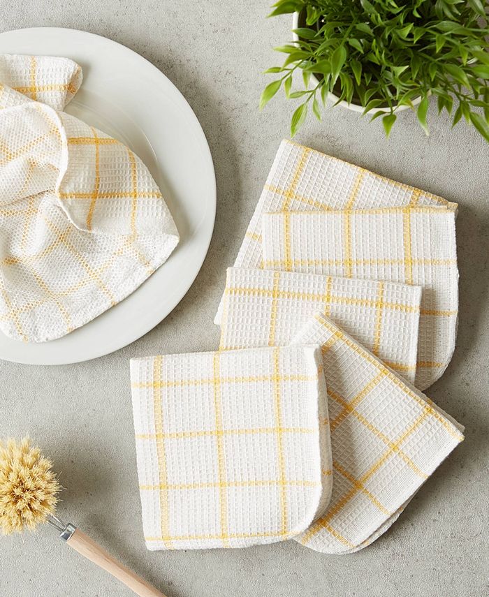 Design Imports Scrubber Dishcloths Collection Windowpane Dishrag Set ...