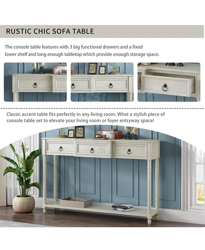 Simplie Fun Console Table Sofa Table With Drawers For Entryway With ...