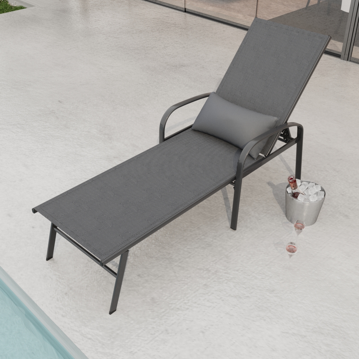 Click here for Streamdale Outdoor Patio Swimming Pool Lounge Gray... prices