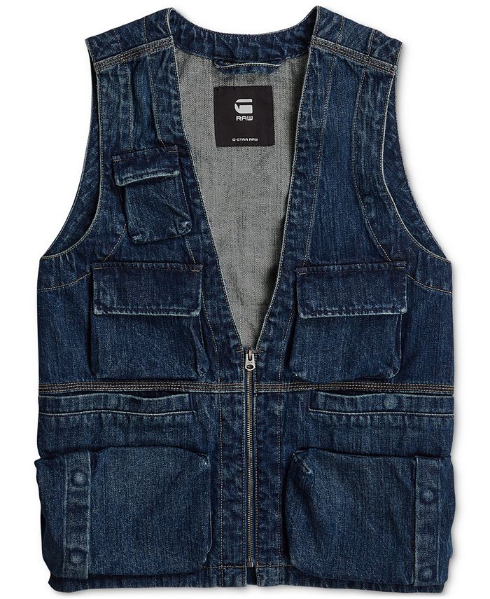 G-Star Raw Men's Straight-Fit Denim Vest - Macy's