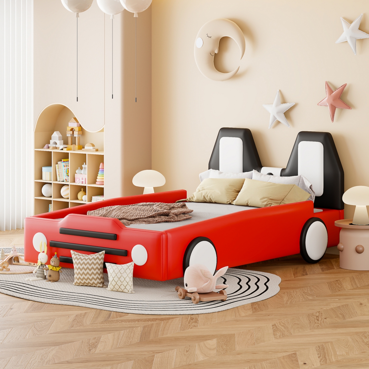 Click here for Simplie Fun Twin Size Race Car-Shaped Platform Bed... prices