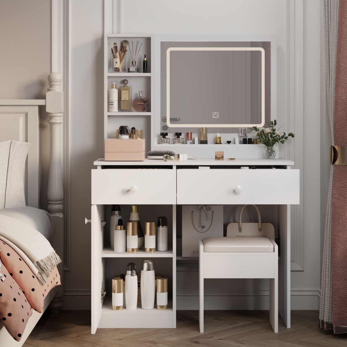 Click here for Streamdale Makeup Vanity Desk with Lighted Mirror... prices