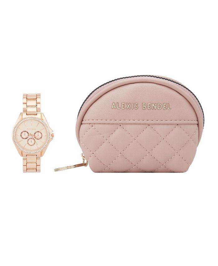 Alexis Bendel Women's Analog Rose Gold-Tone Metal Alloy Bracelet Watch ...