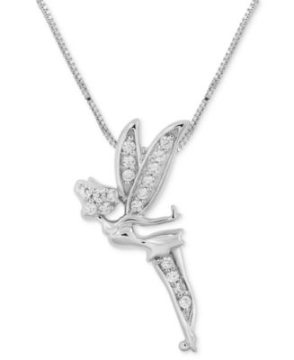 Diamond Tinkerbell Pendant Necklace (1/10 ct. t.w.) in Sterling Silver ...