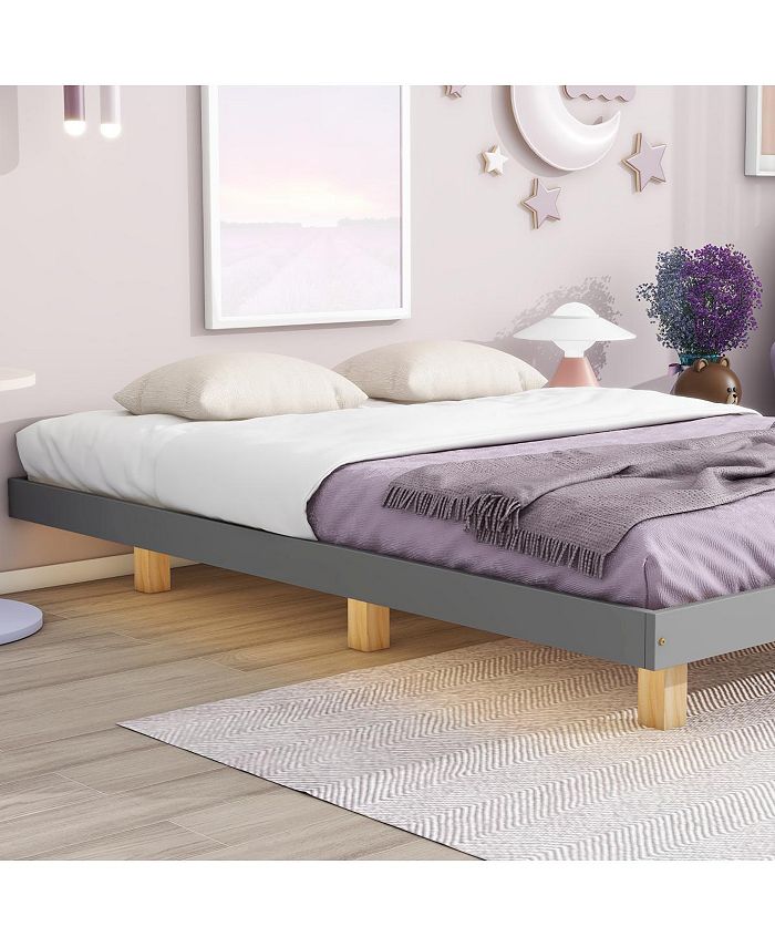 Simplie Fun LED-Lit Full Size Platform Bed, Grey - Macy's