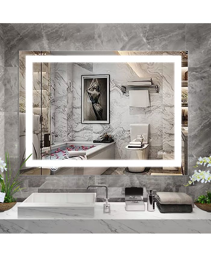 Simplie Fun LED Bathroom Mirror 48 X 36 Inch With Lights, Anti-Fog ...