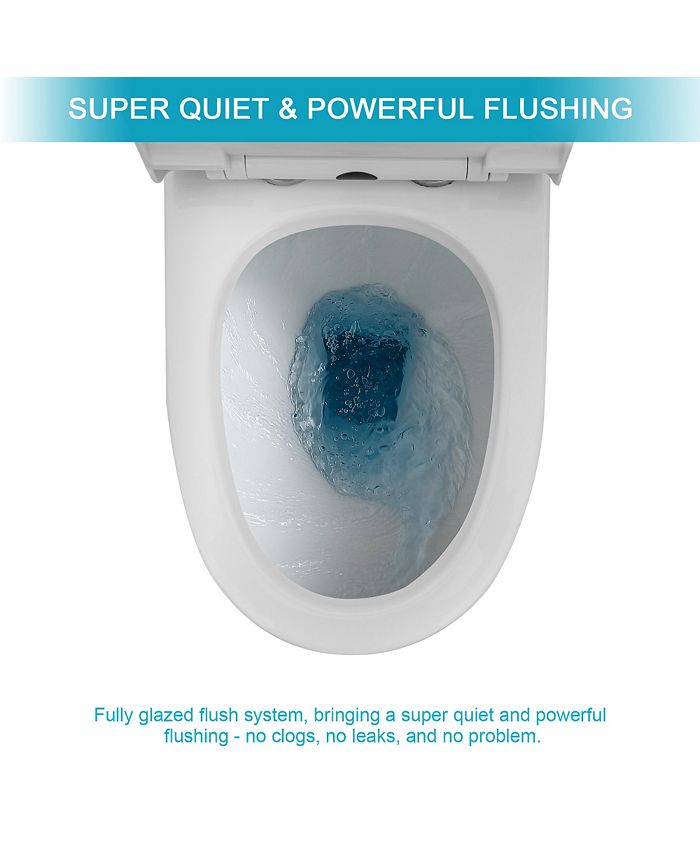 Simplie Fun Ceramic One Piece Toilet, Dual Flush With Soft Closing Seat ...