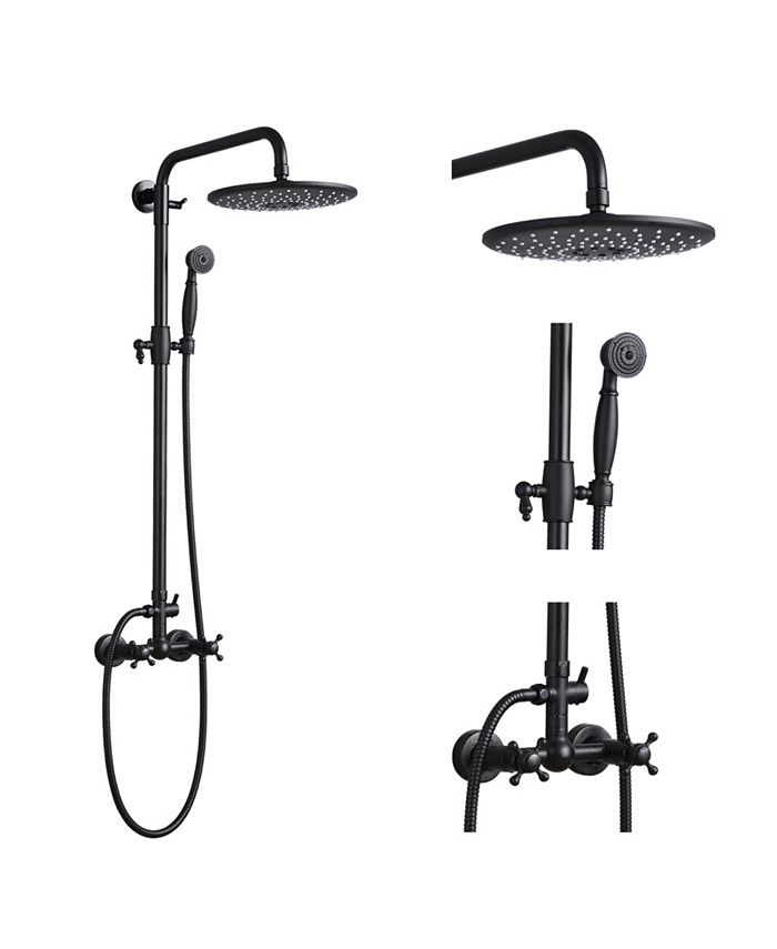 Simplie Fun Matte Black Dual Shower Combo System - Macy's