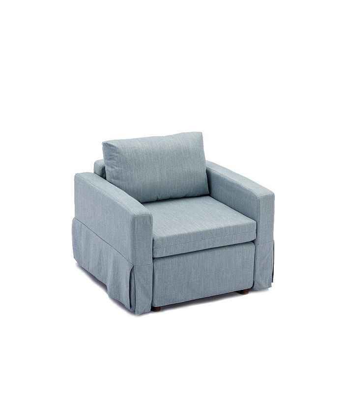 Simplie Fun Light Blue Modular Sectional Sofa with Ottoman - Macy's