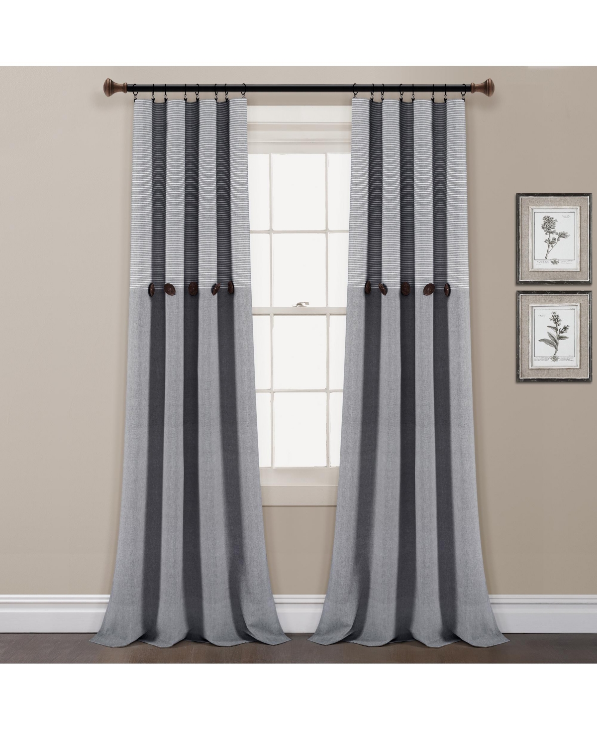 Click here for Lush Decor Farmhouse Button Stripe Yarn Dyed Woven... prices