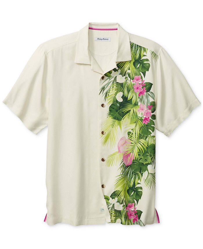 Tommy Bahama Men's Paradise Vines Short Sleeve Button-Front Silk Camp Shirt - Macy's