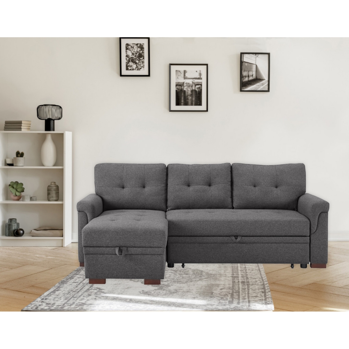 Click here for Streamdale Furniture Sierra Dark Gray Linen Revers... prices