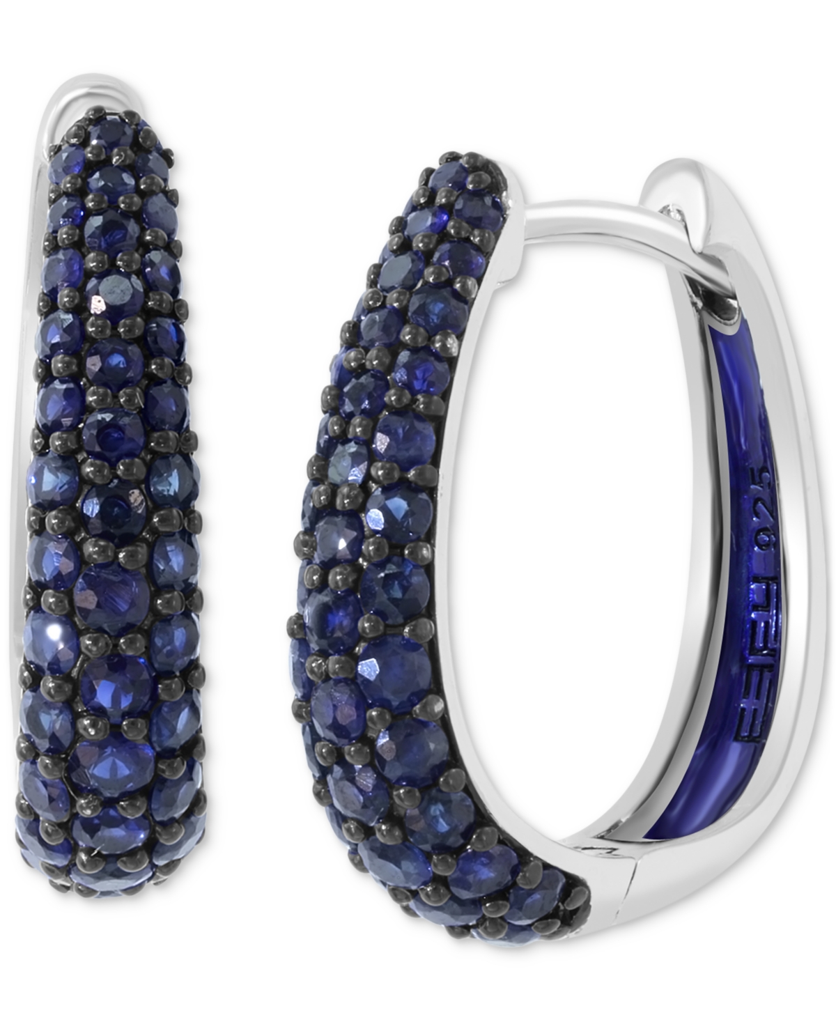 Effy Collection Effy Ruby Oval Small Huggie Hoop Earrings (2 Ct. T.w ...