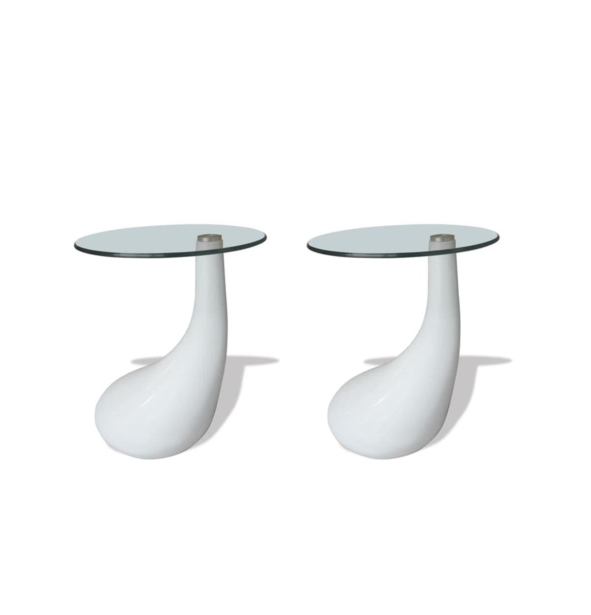 Click here for Coffee Tables 2 pcs with Round Glass Top High Glos... prices