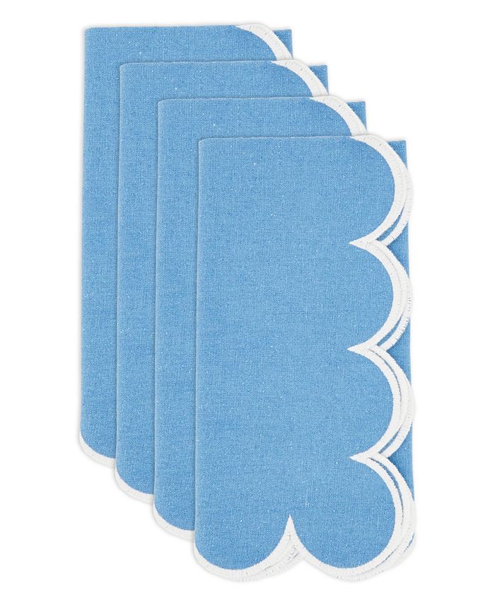 Saro Lifestyle Scalloped Hem Napkin Set of 4,20"x20" - Macy's