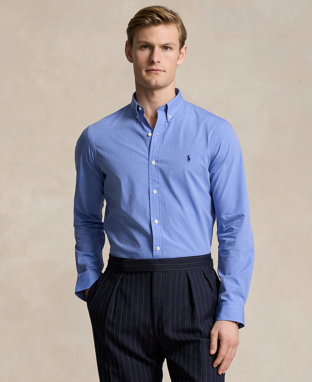 Click here for Polo Ralph Lauren Mens Slim-Fit Stretch Poplin Shi... prices