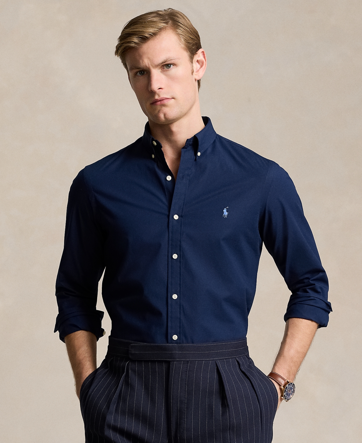 Click here for Polo Ralph Lauren Mens Slim-Fit Stretch Poplin Shi... prices