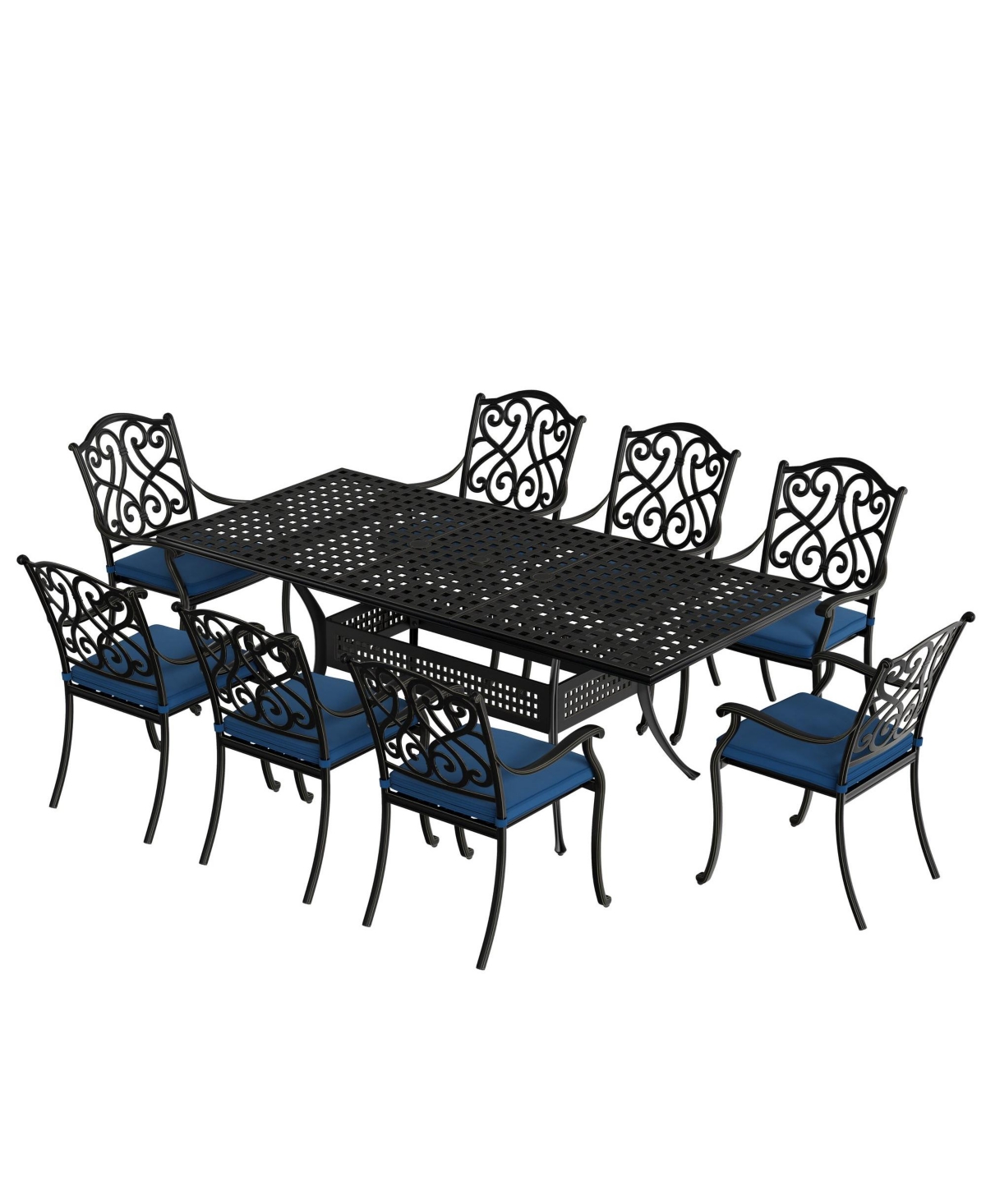 Click here for Mondawe 9 Pieces All-Weather Rectangular Outdoor D... prices