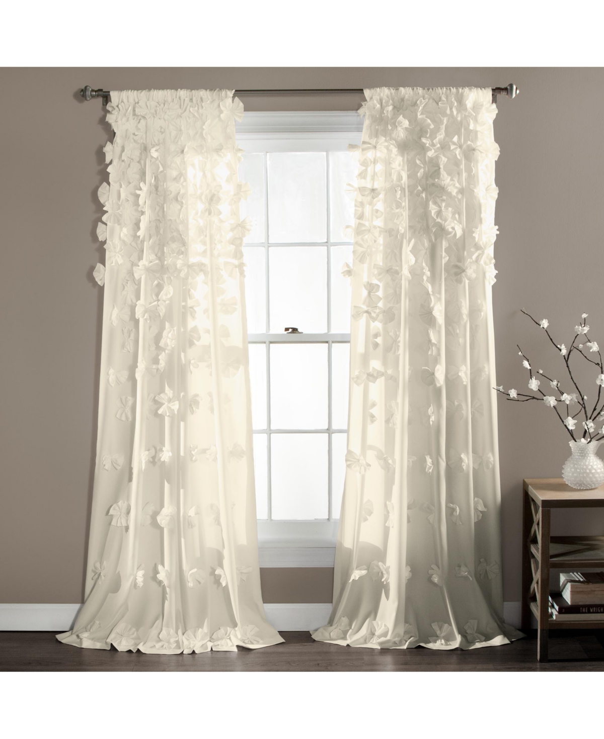 Click here for Lush Decor Riley Window Curtain Panel - Ivory prices