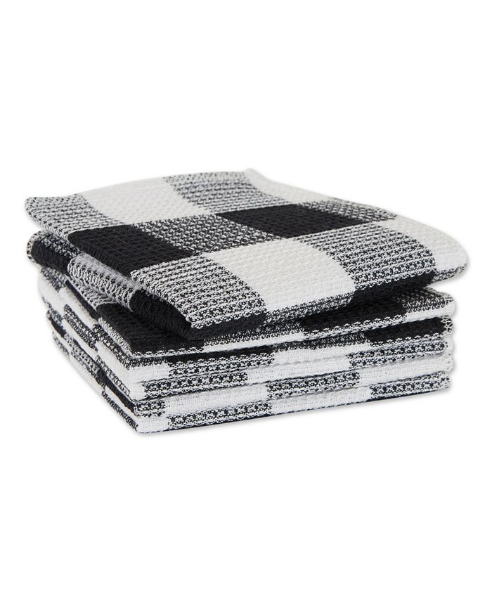 Design Imports Scrubber Dishcloths Collection Windowpane Dishrag Set ...