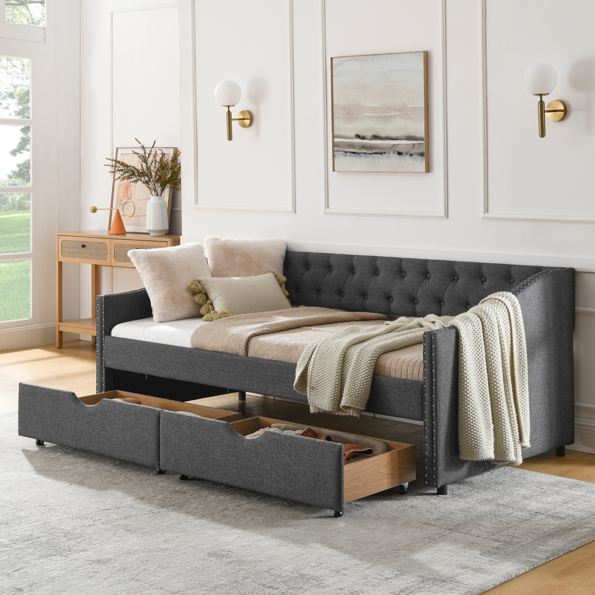 Click here for Streamdale Upholstered Twin Size Daybed with Drawe... prices