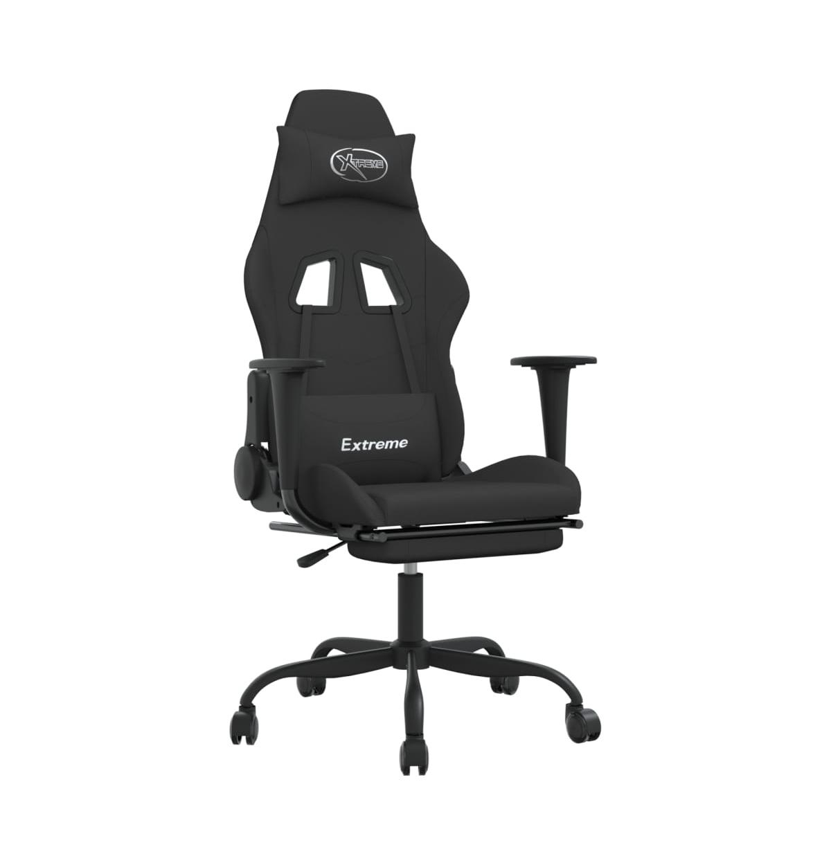 Click here for vidaXL Massage Gaming Chair with Footrest Black Fa... prices