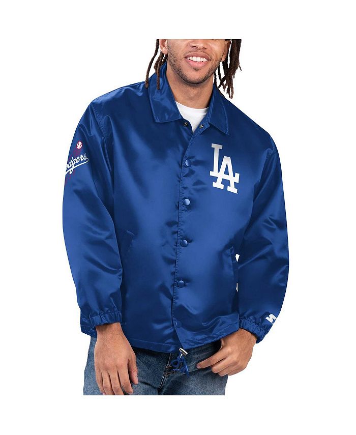 Starter Men's Blue Los Angeles Dodgers Option Route Satin Full-Snap ...