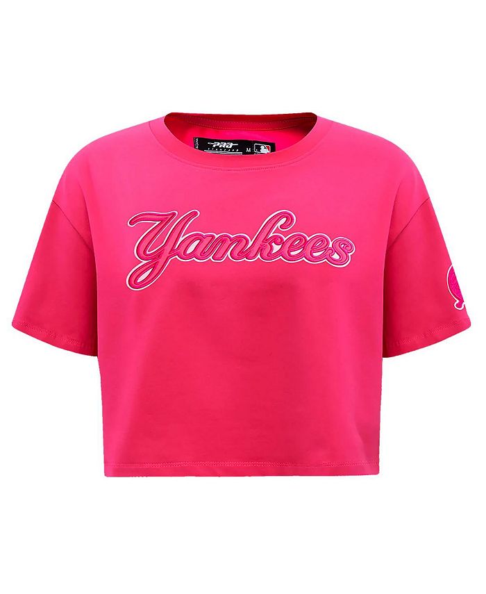 Pro Standard Women's Pink New York Yankees Triple Pink Boxy Cropped T ...