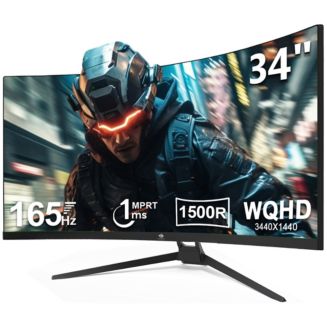 UG34 34 inch 21:9 UWQHD 2K 3440 x 1440 165Hz 1ms Curved Gaming Monitor ...