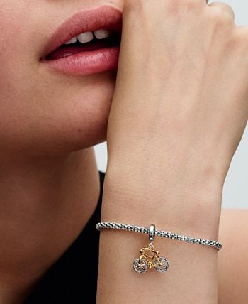 Pandora Sterling Silver Two-tone Spinning Wheels Bicycle - Macy's