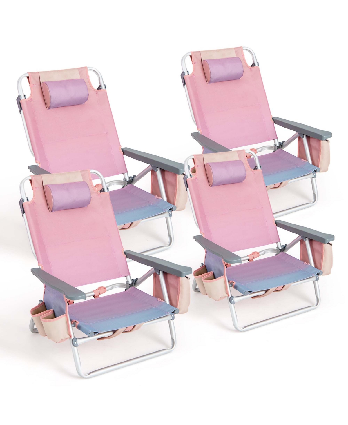 Click here for Costway 4PCS Folding Backpack Beach Chair Reclinin... prices