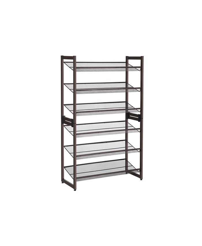 Slickblue 3-tier Stackable Metal Shoe Rack, Flat Slant Adjustable Shoe ...