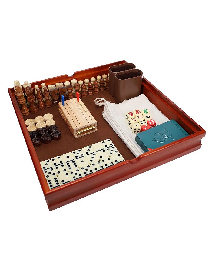 WE Games 7-in-1 Combination Wood Game Set – 12 inch board – Includes ...