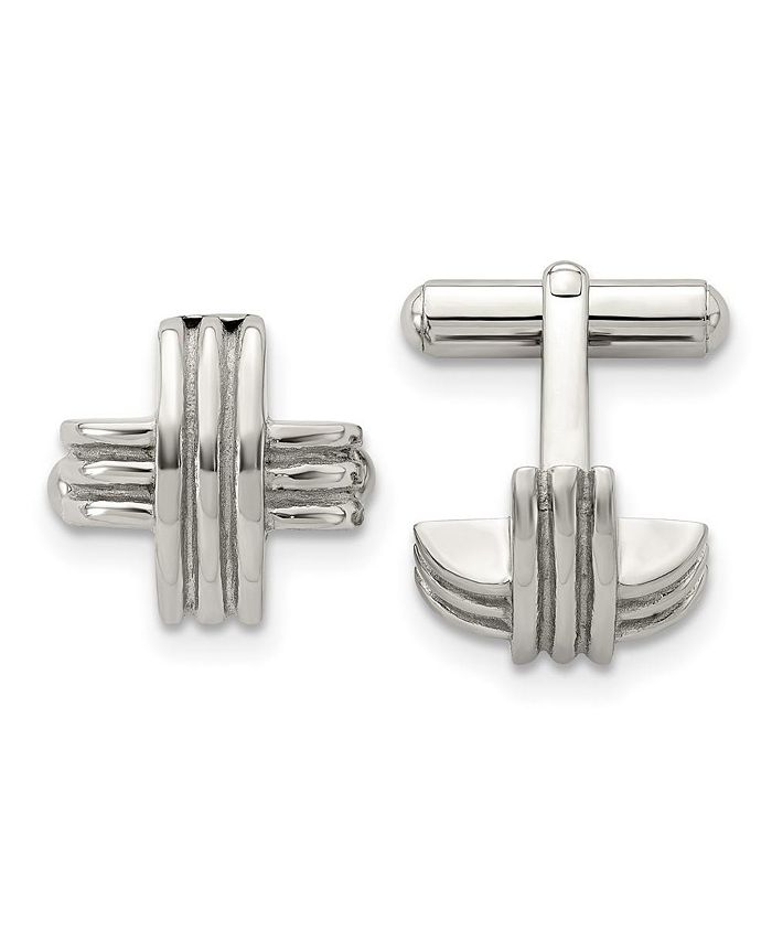 Chisel Stainless Steel Polished Fancy X Cufflinks - Macy's