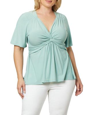 Kiyonna Plus Size Abby Twist Front Top - Macy's