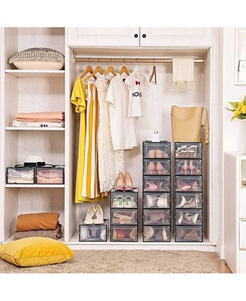 Slickblue Pack Of 18 Stackable Shoe Storage Organizers, Versatile And ...