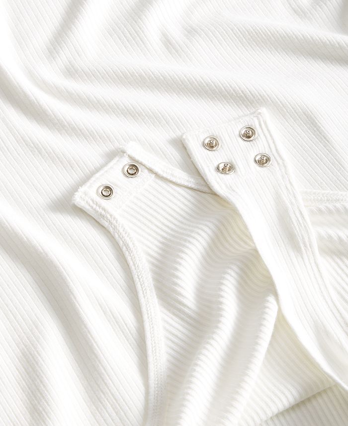 On 34th Women's Sleeveless Ribbed Bodysuit, Washed White, Created for ...