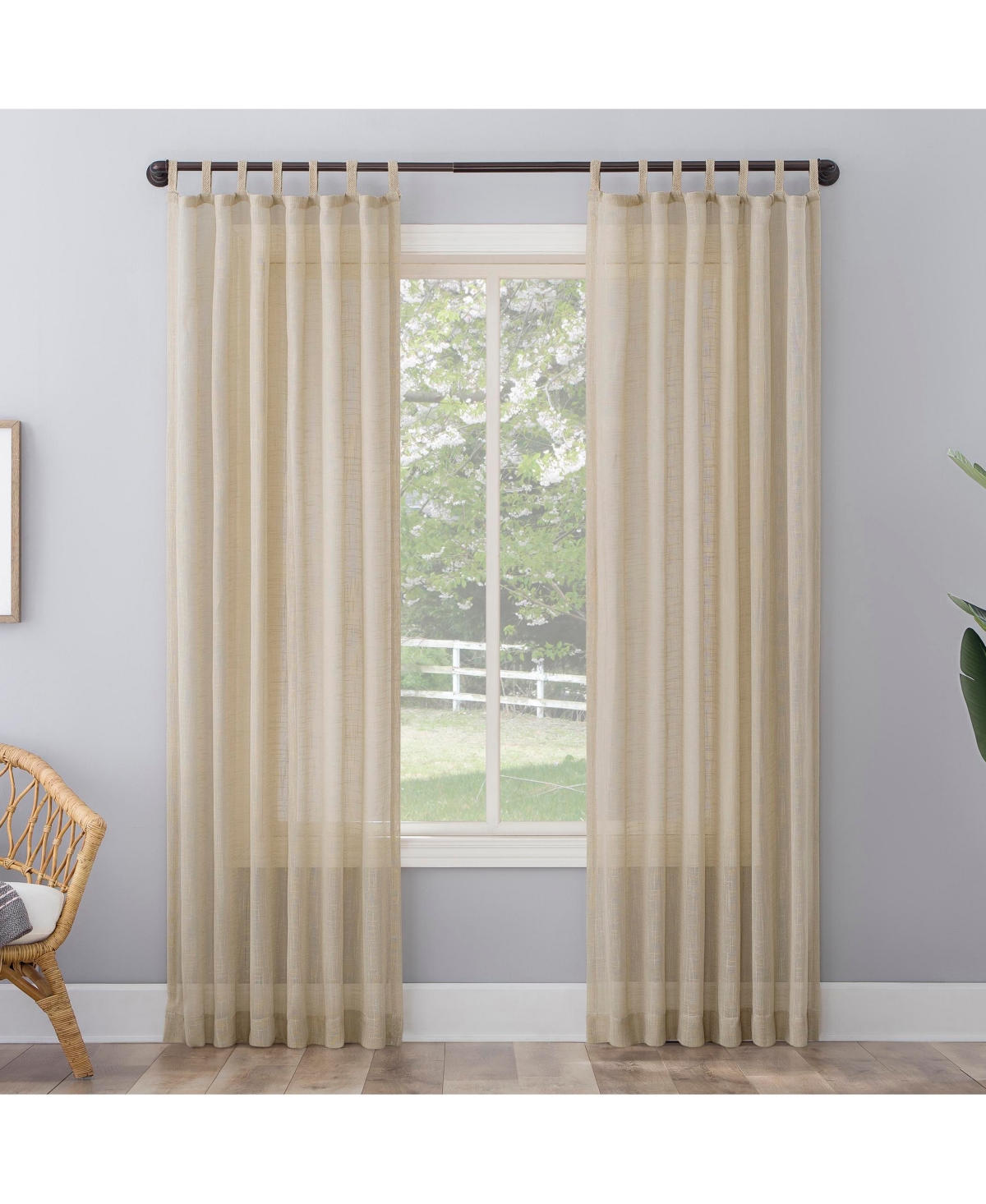 Click here for Ceri Linen Texture Jute Tabs Semi-Sheer Tab Top Cu... prices