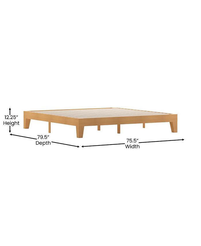 MERRICK LANE Eduardo Platform Bed Frame, Solid Wood Platform Bed Frame ...