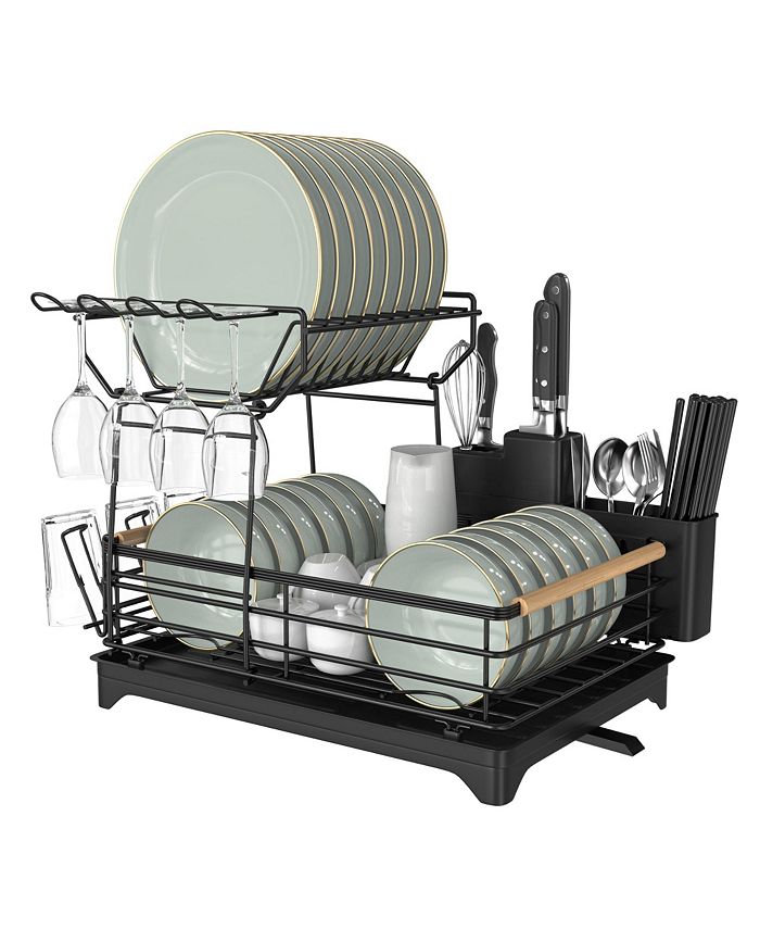 Mega Casa Double-layer Bamboo Dish Rack For Home Kitchen - Macy's